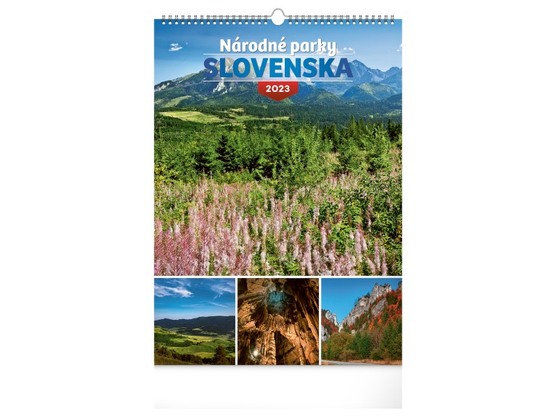 Nástenný kalendár Národné parky Slovenska 2023, 33 × 46 cm | Mountfield.sk